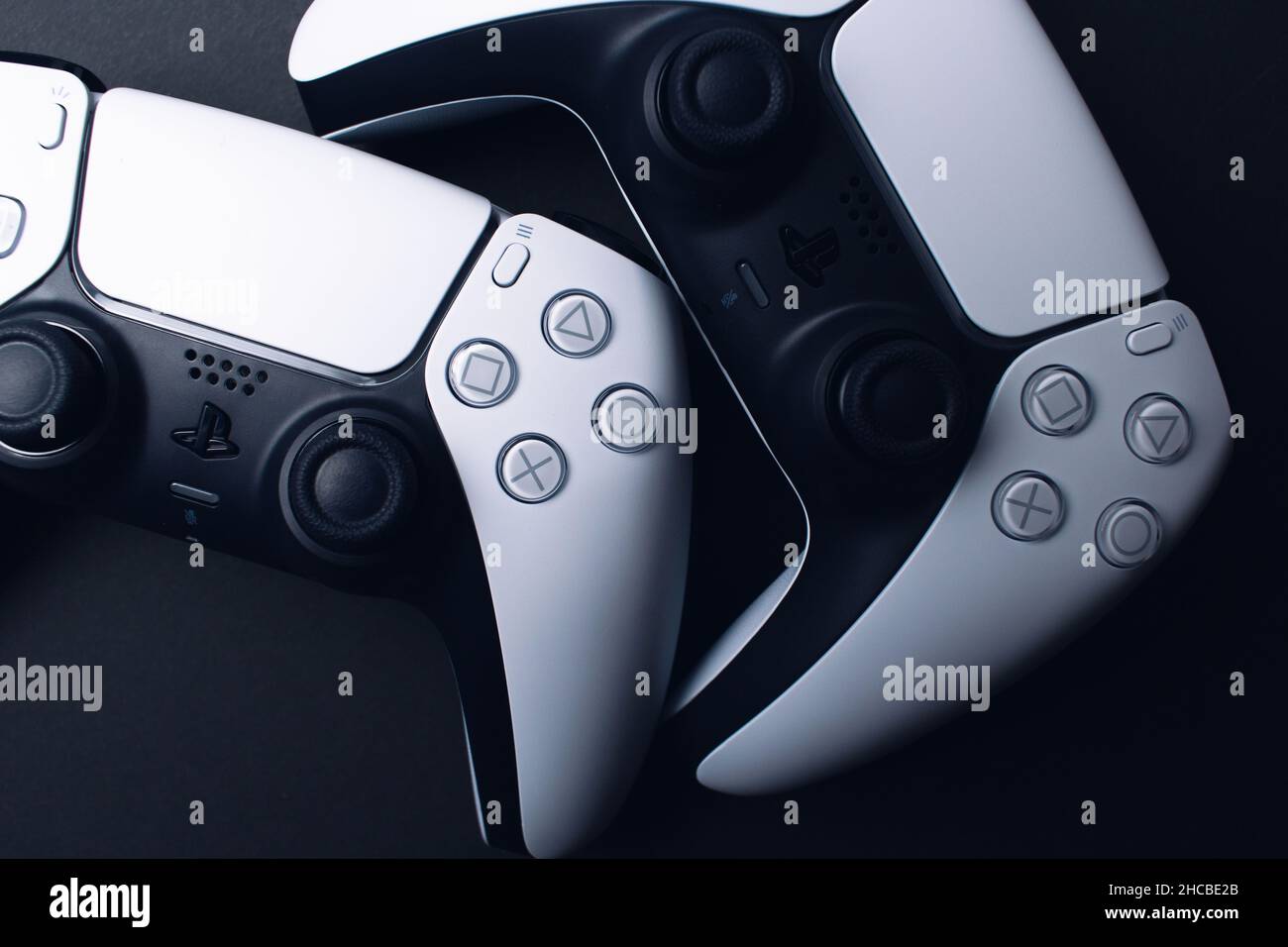 Sony Playstation 5 white Gamepad. Studio Shot Stock Photo - Alamy