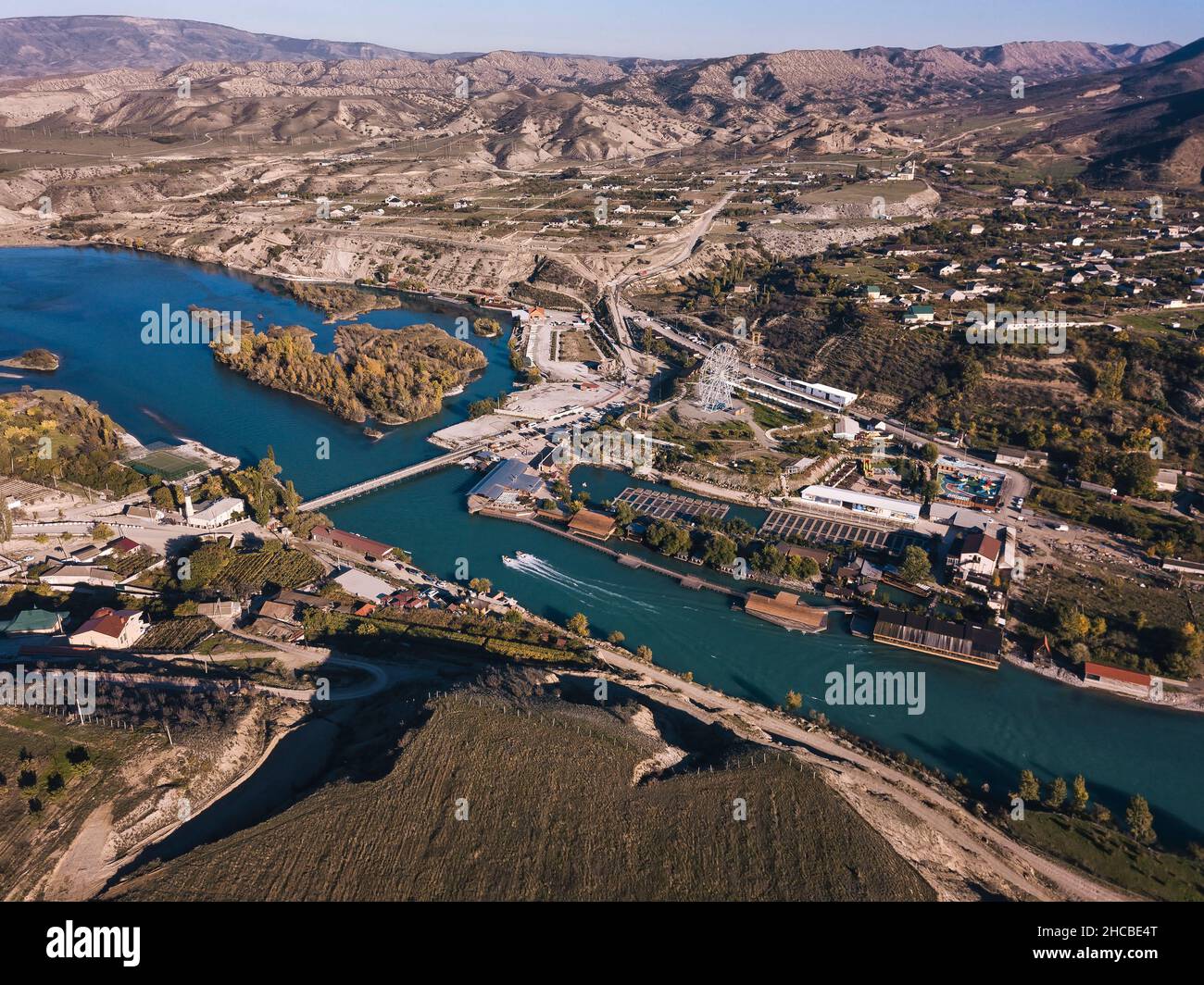 Aerial view sulak river north caucasus hi-res stock photography and ...