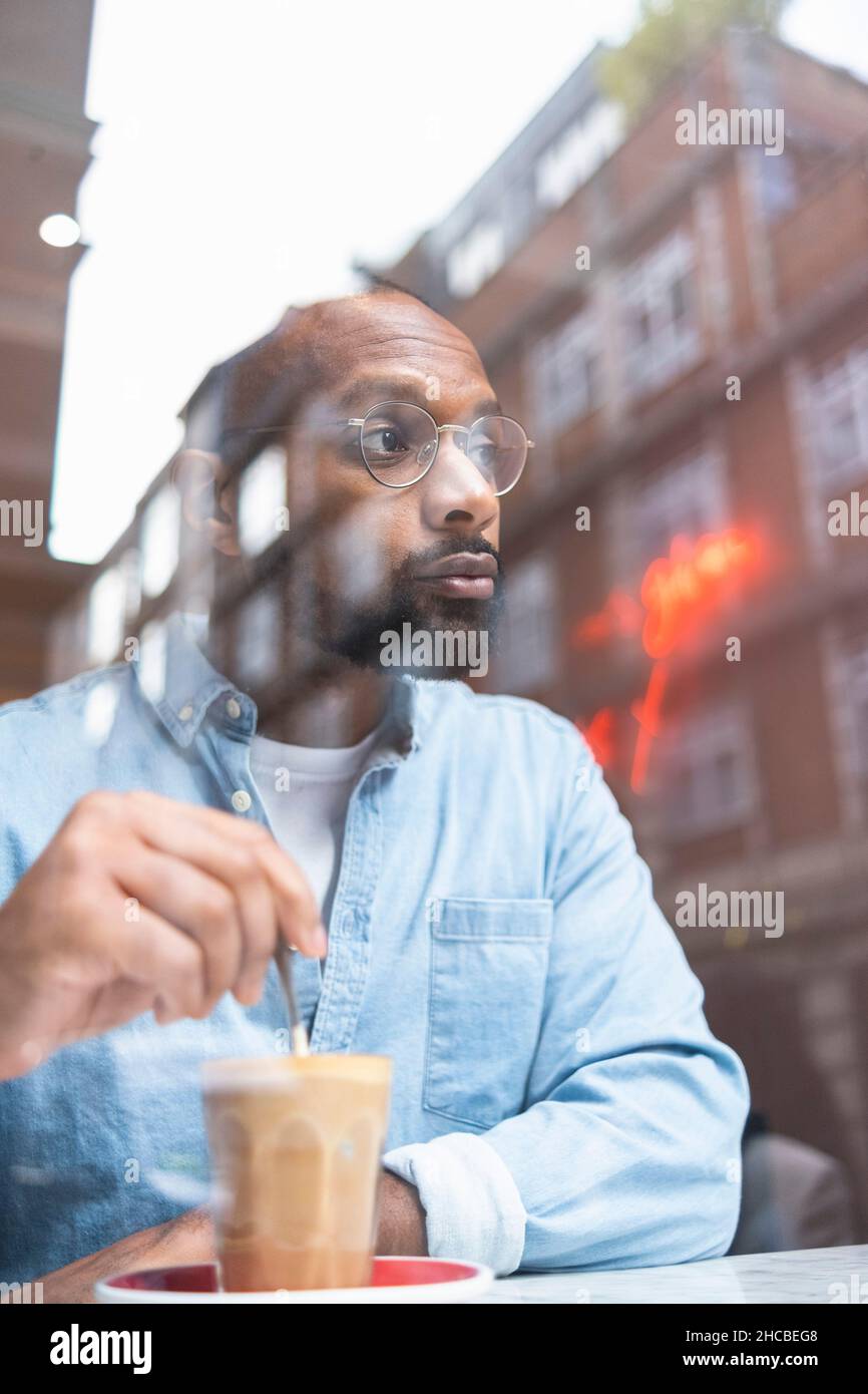 Cafe man white coffee hi-res stock photography and images - Alamy