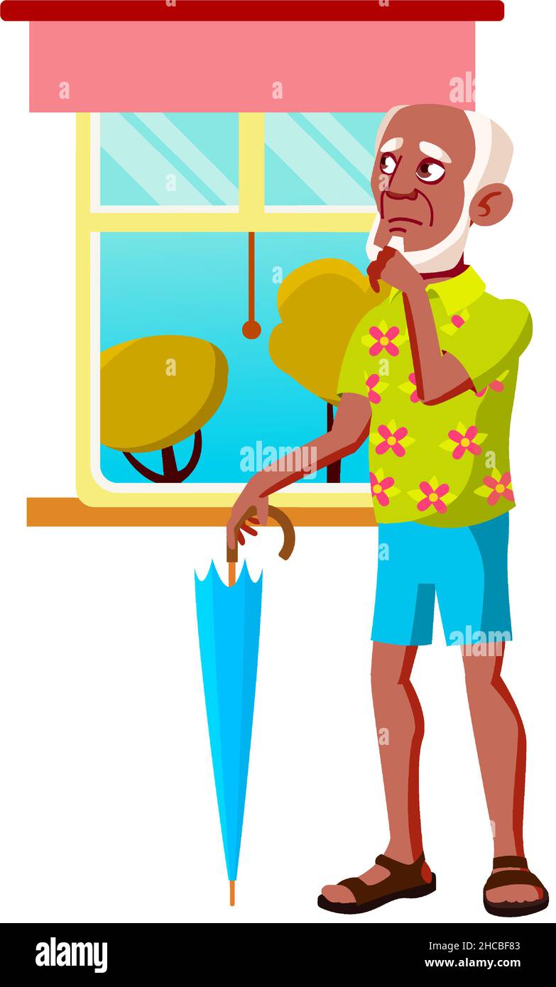 Thinking old man senior vector Stock Vector Image & Art - Alamy