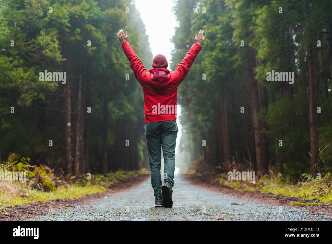 Young man hood walking on hi-res stock photography and images - Alamy