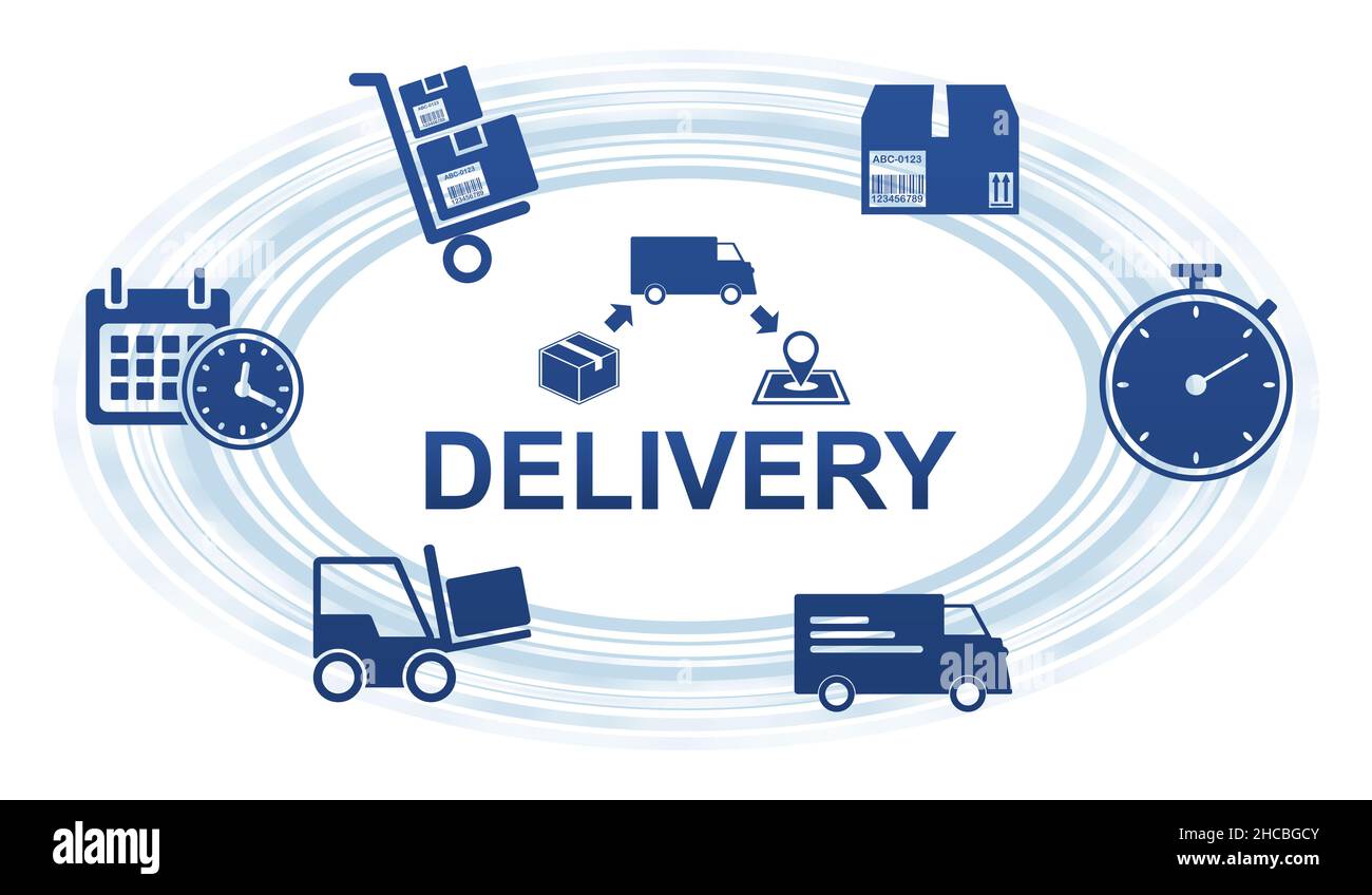 Illustration of a delivery concept Stock Photo - Alamy