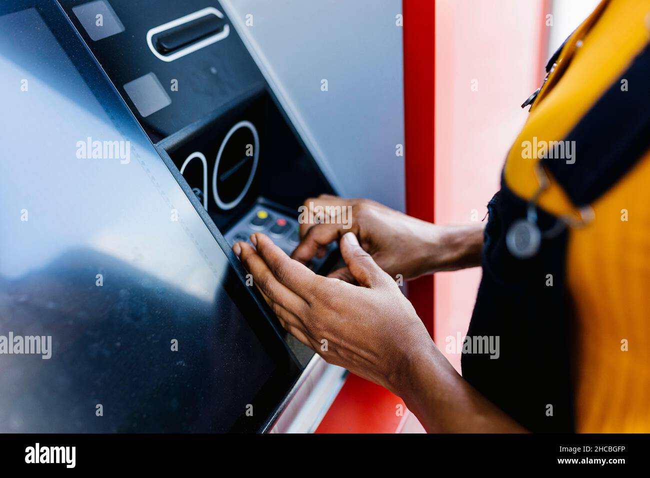Woman touching password security hi-res stock photography and images ...
