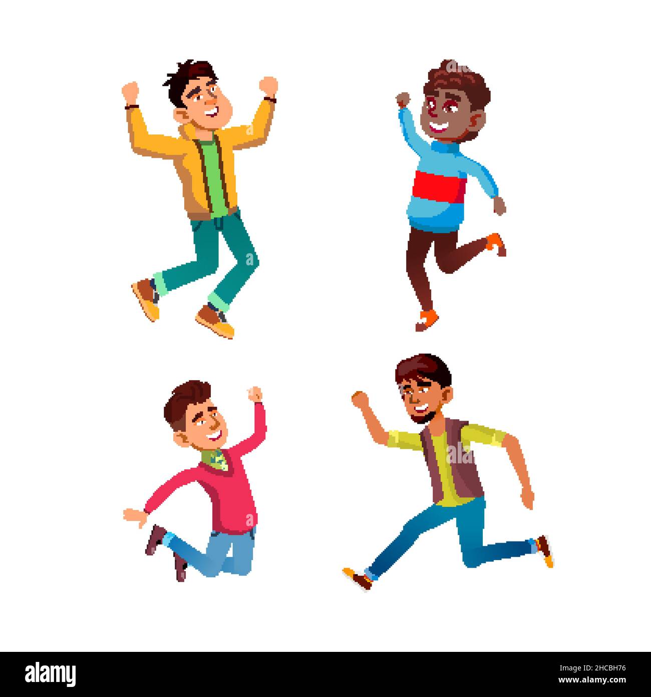 jumping teen boy set vector Stock Vector Image & Art - Alamy