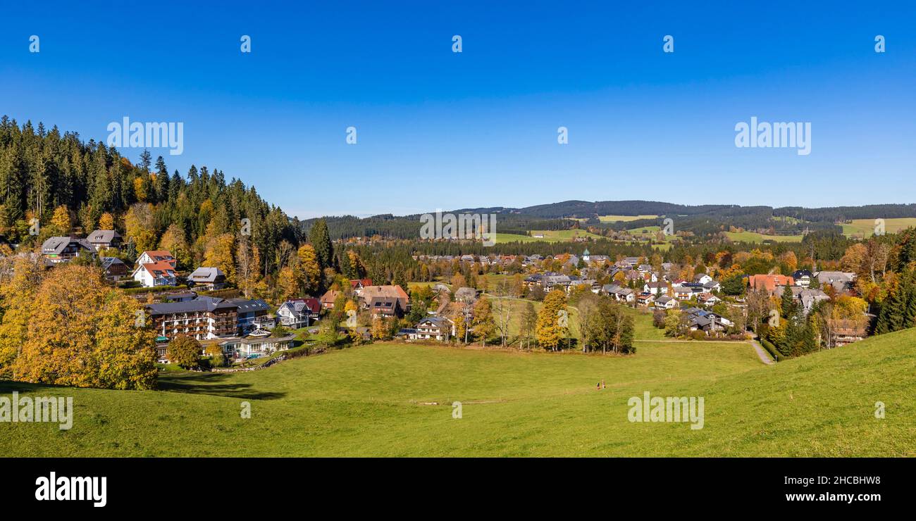 Germany, Baden-Wurttemberg, Hinterzarten, Panoramic view of secluded ...