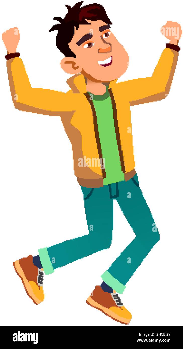 jumping teen boy vector Stock Vector Image & Art - Alamy
