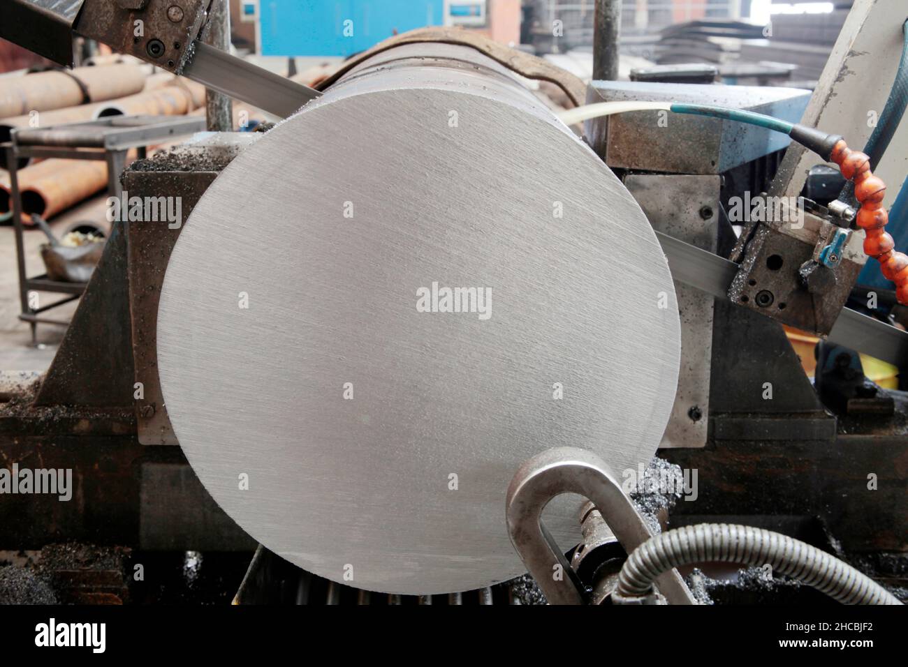 Metal cutting saw in factory Stock Photo - Alamy