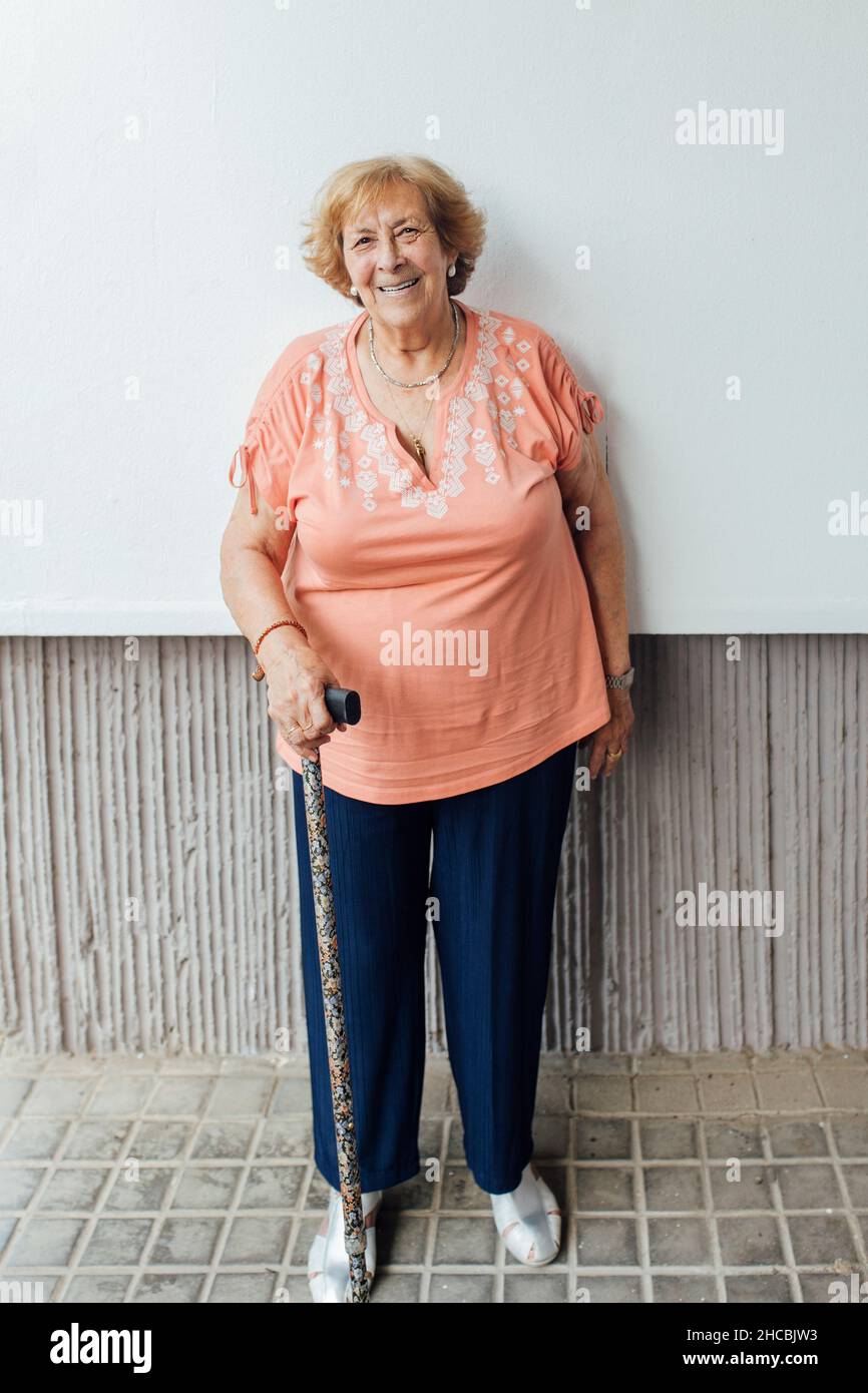Old Woman Standing With Cane Older Woman Standing With Walking Cane 3D