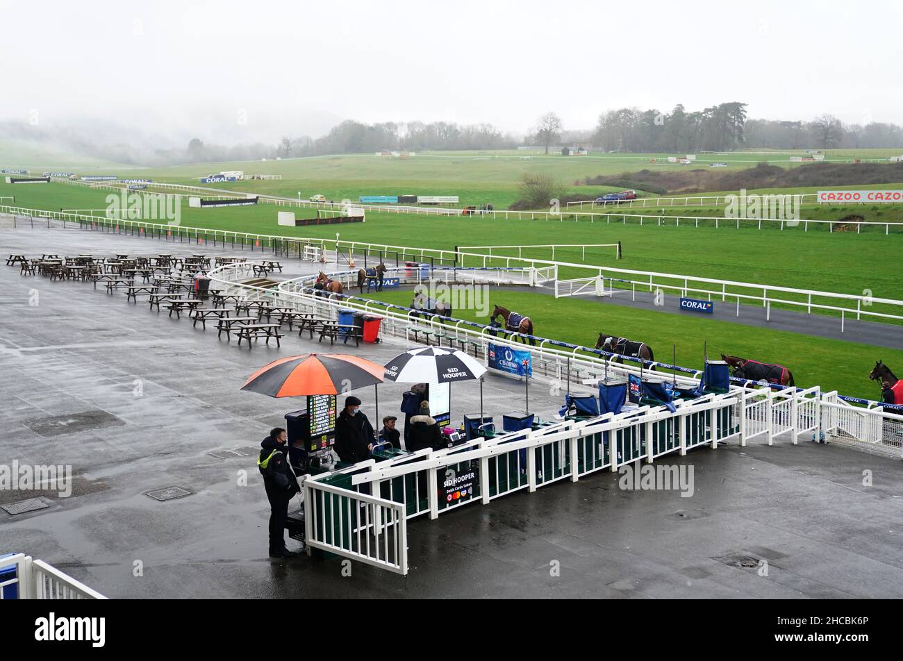 Horses in the parade ring before the Play Coral "Racing Super Series ...