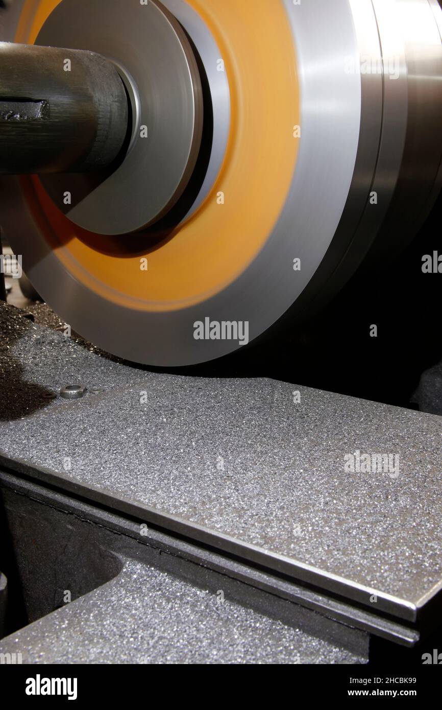 Metal grinding machine. Industrial background Stock Photo - Alamy
