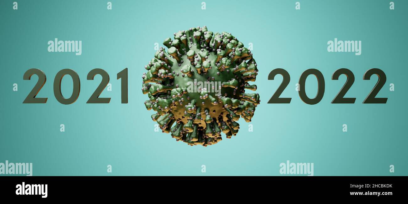 Illustration of a single virus cell model against green background with ...