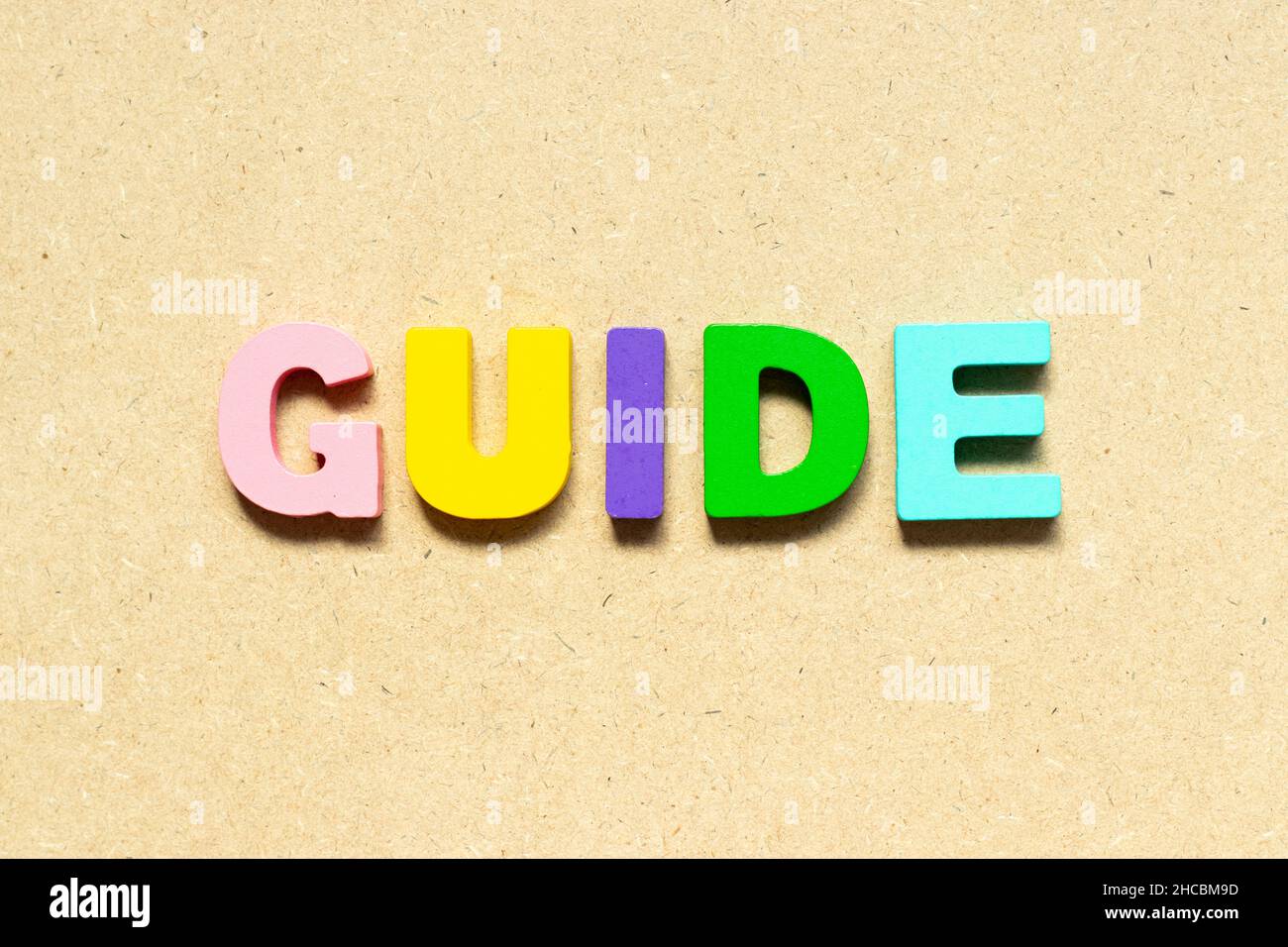 Color alphabet letter with word guide on wood background Stock Photo ...