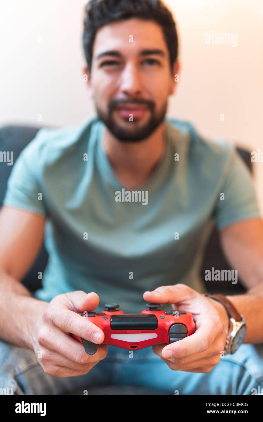 Joystick portrait gamer in hi-res stock photography and images - Alamy