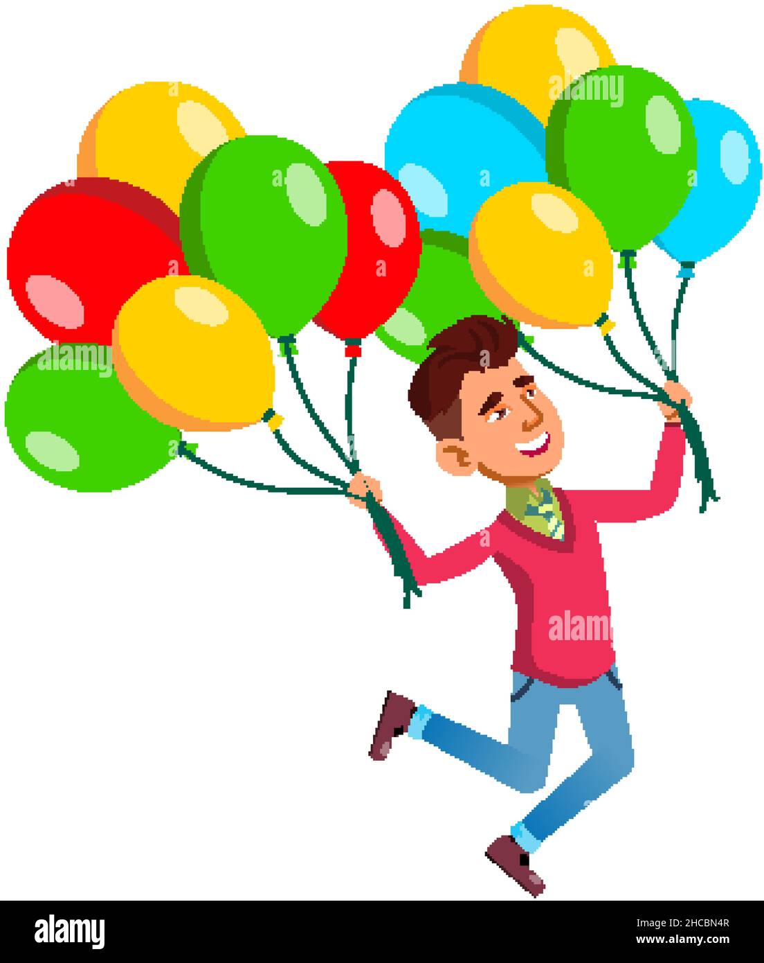 school kid boy with air balloon vector Stock Vector Image & Art - Alamy