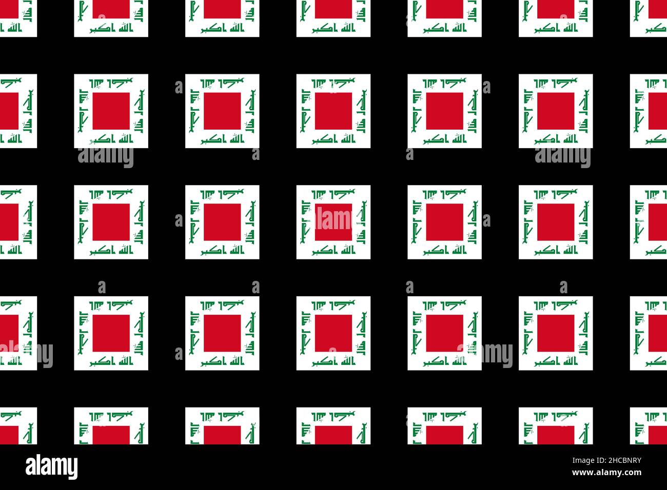 Geometric pattern in the colors of the national flag of Iraq. The ...