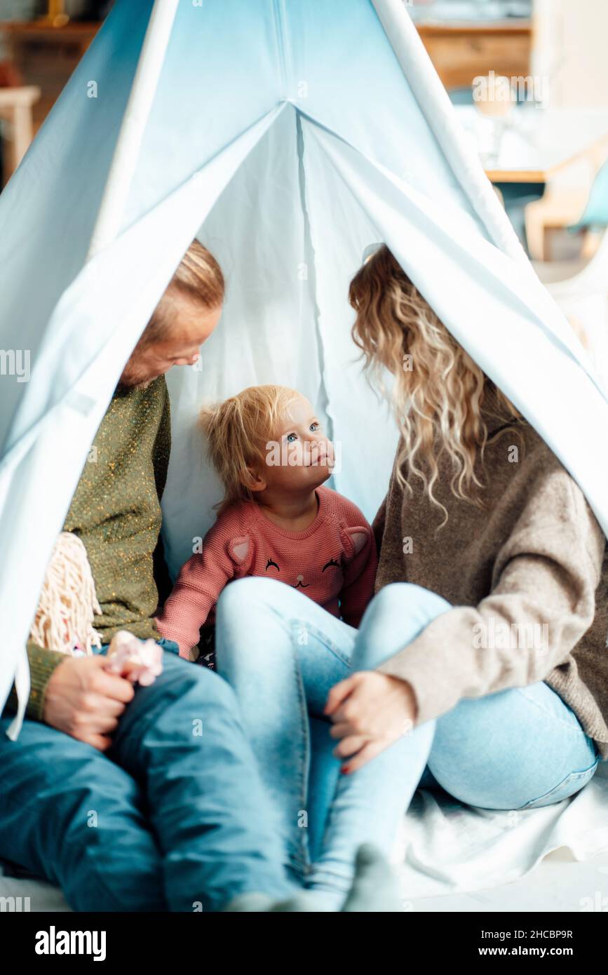 Inside interior family mother father daughter girl looking hi-res stock ...