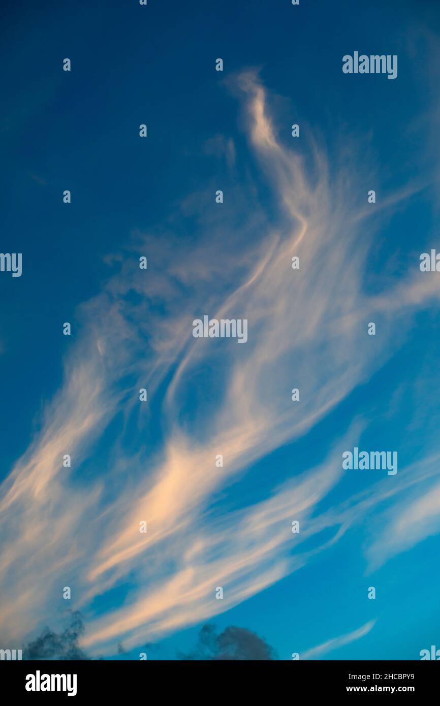 Blue sky at early dusk Stock Photo - Alamy
