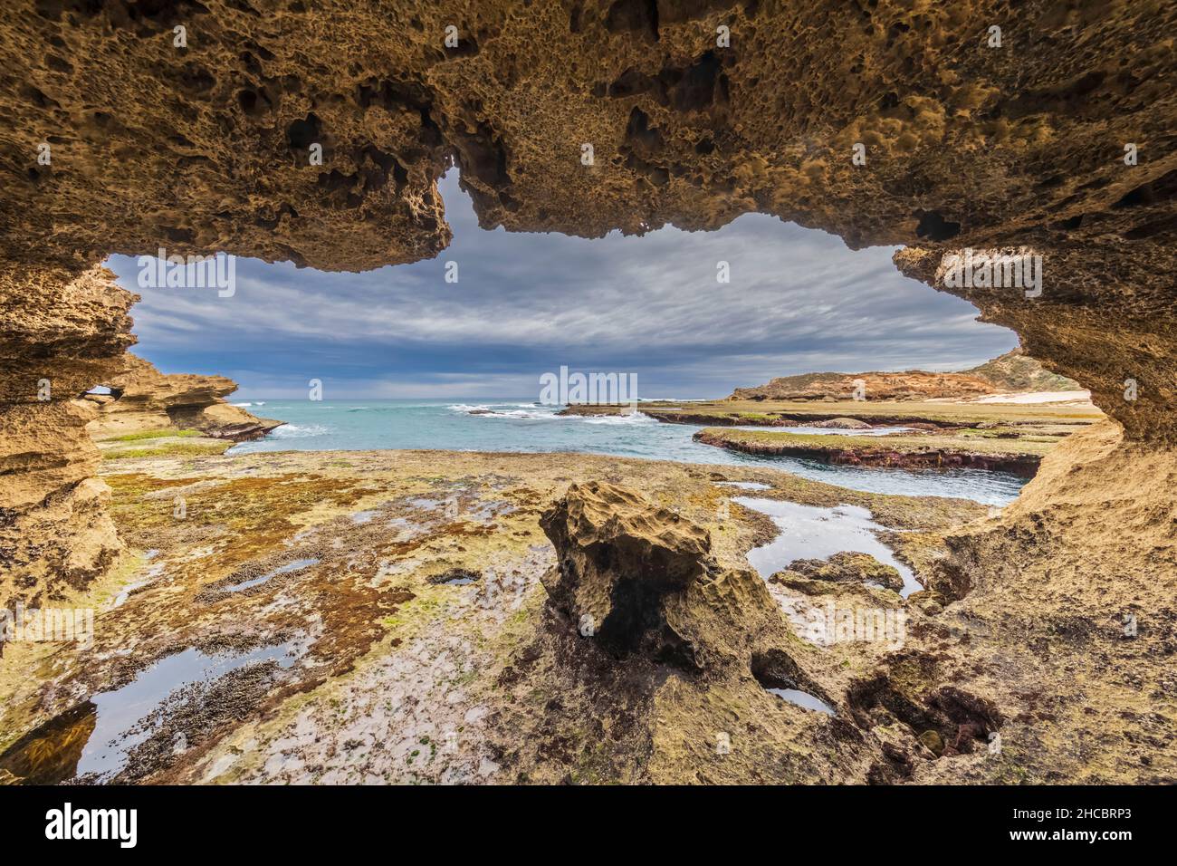 Australia, Victoria, Cape Schanck, Sun shining over Cape Schanck ...