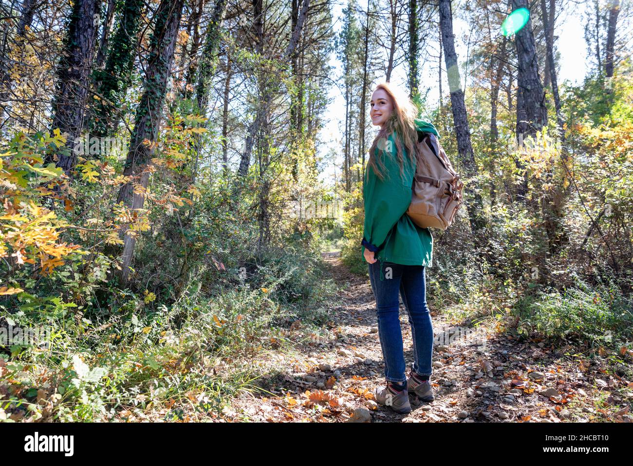 Full side view woman hiking hi-res stock photography and images - Alamy
