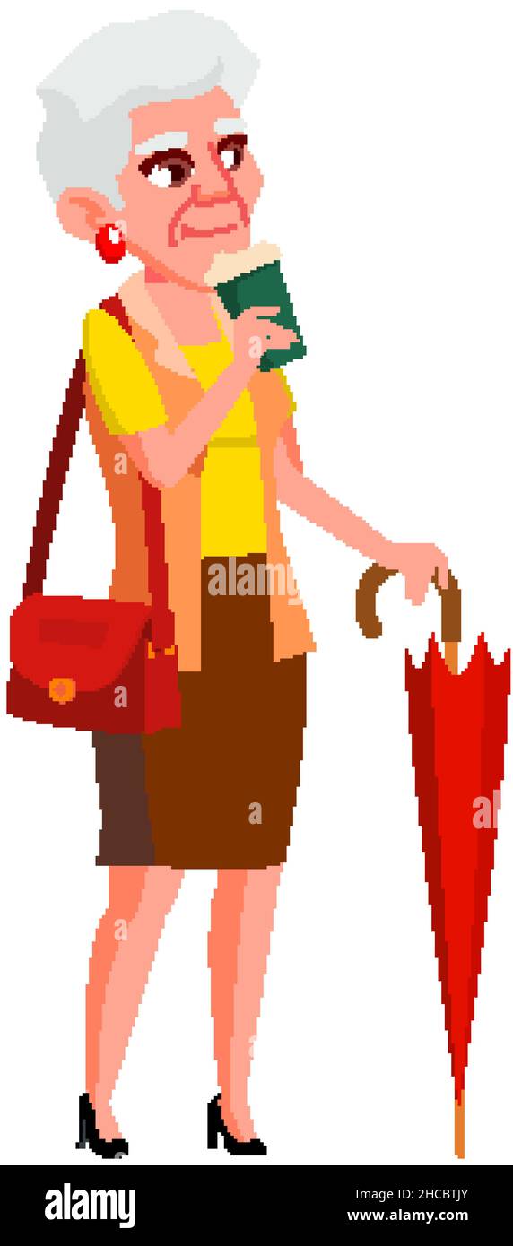 Mature woman happy coffee Stock Vector Images - Alamy