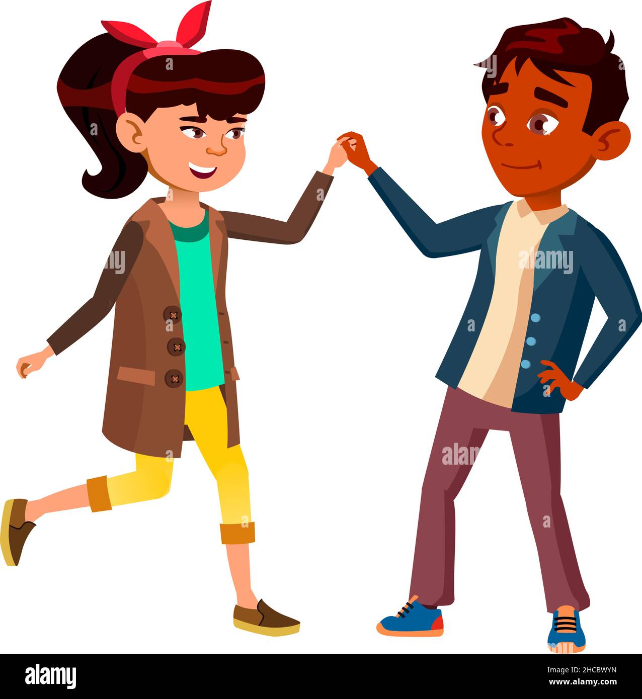 Schoolchildren Couple Dancing Together Vector Stock Vector Image & Art ...
