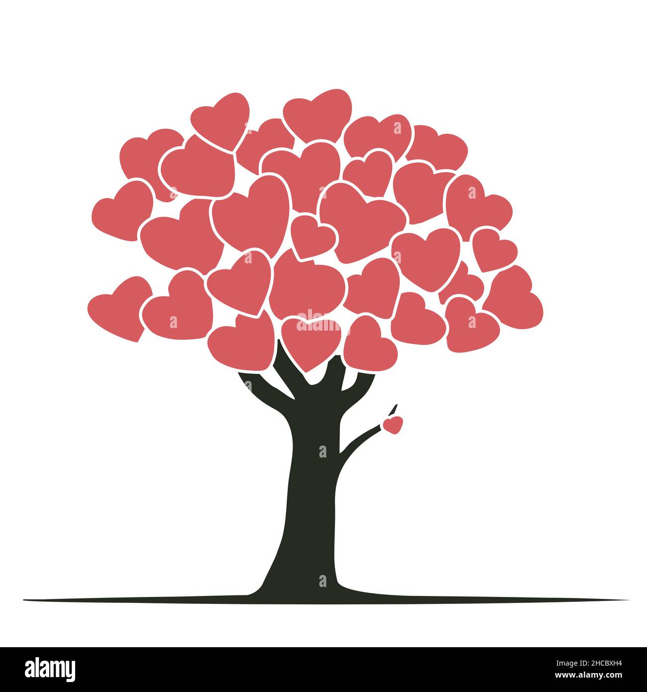 vector valentine hearts tree Stock Vector Image & Art - Alamy