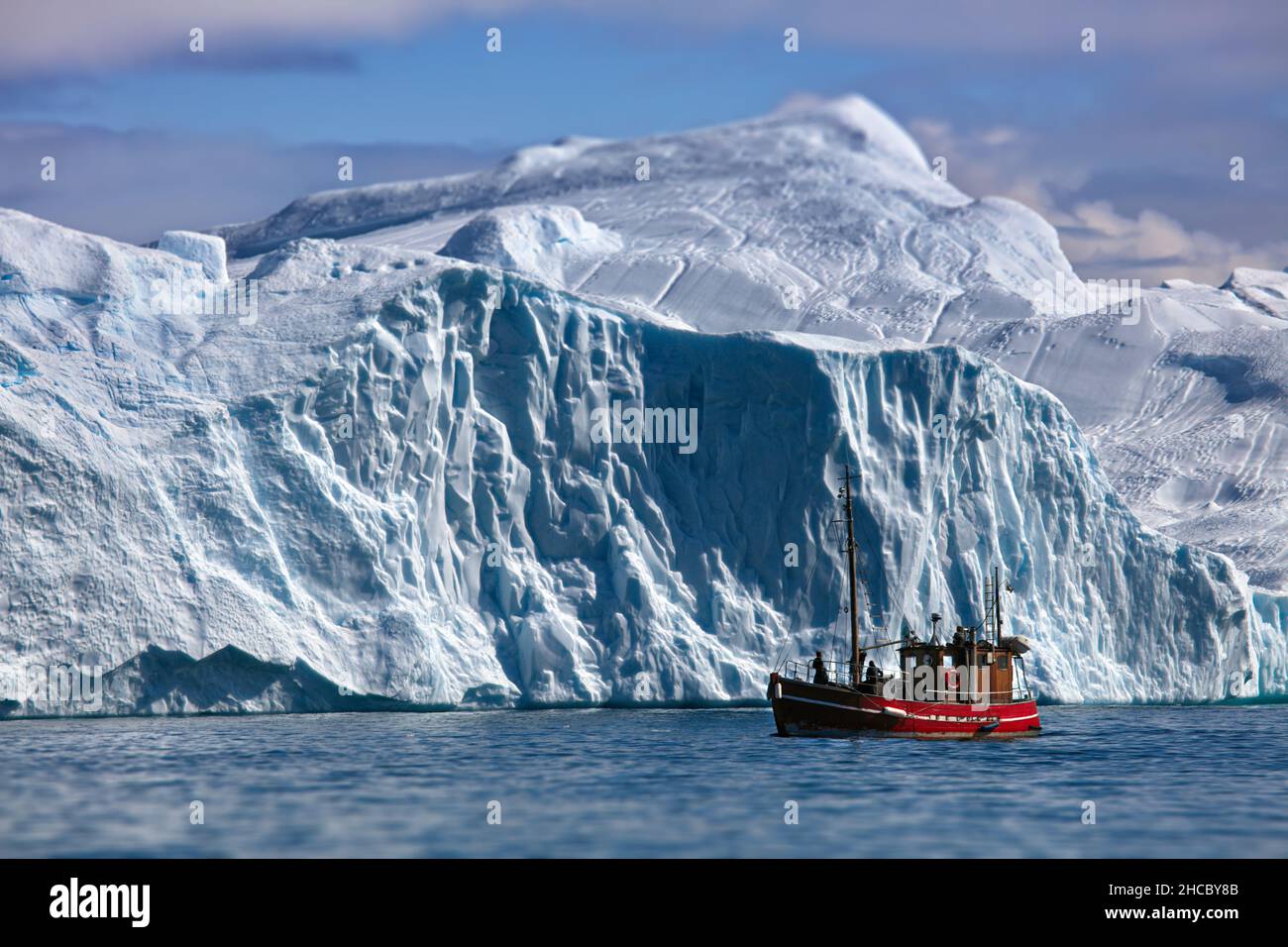 Greenland iceberg red boat hi-res stock photography and images - Alamy