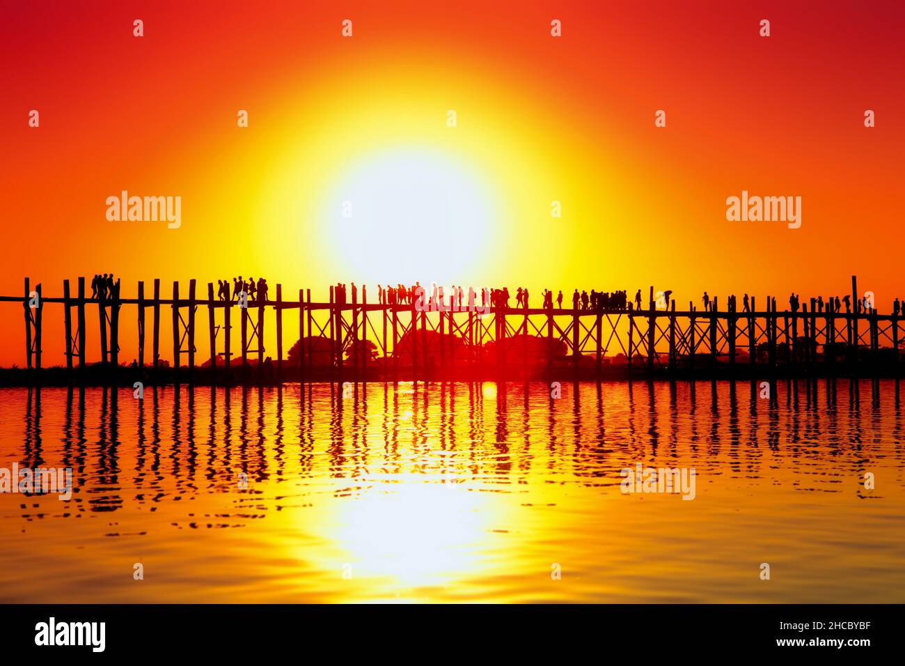 Beautiful shot of the sunset in Myanmar over a sea Stock Photo - Alamy