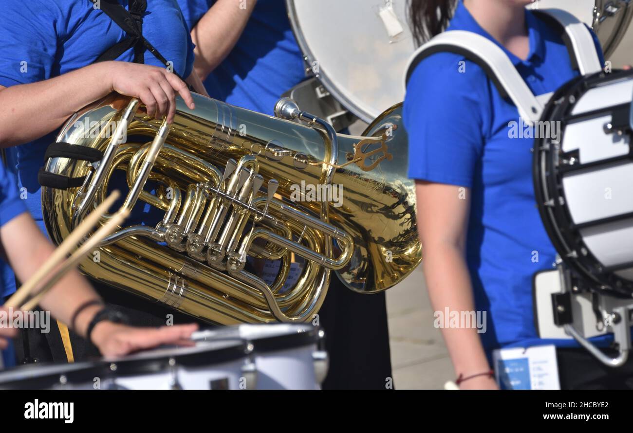 a tube in the hand of a musician Stock Photo - Alamy