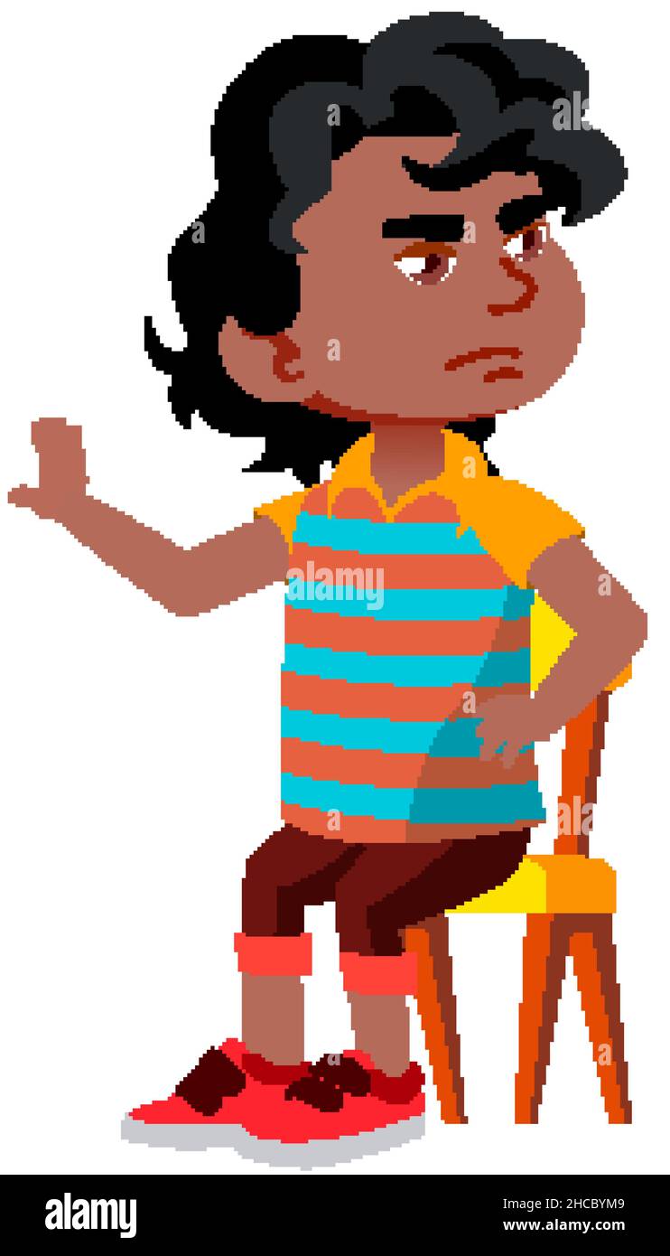 Boy Child Refusing Dish In Kindergarten Vector Stock Vector Image & Art ...