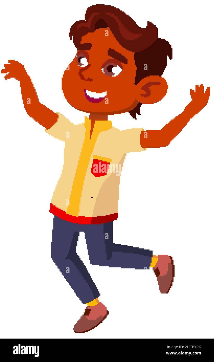 Cartoon excited boy dancing hi-res stock photography and images - Alamy