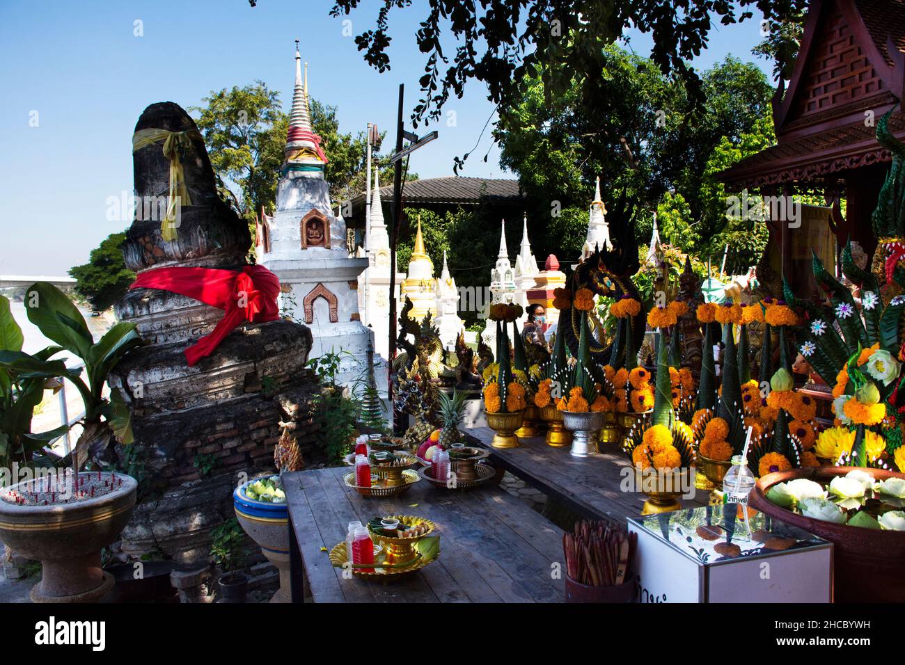 Mysterious naga worship shrine for thai people and foreign travelers ...
