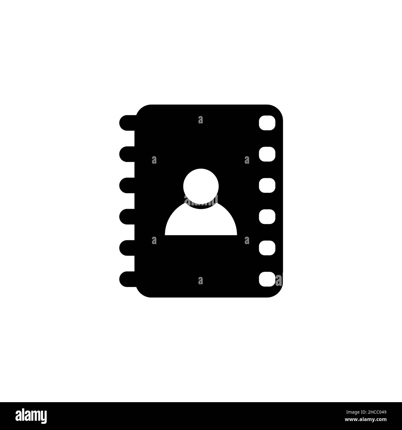 Address book icon in flat style. Simple contact note symbol. Business ...