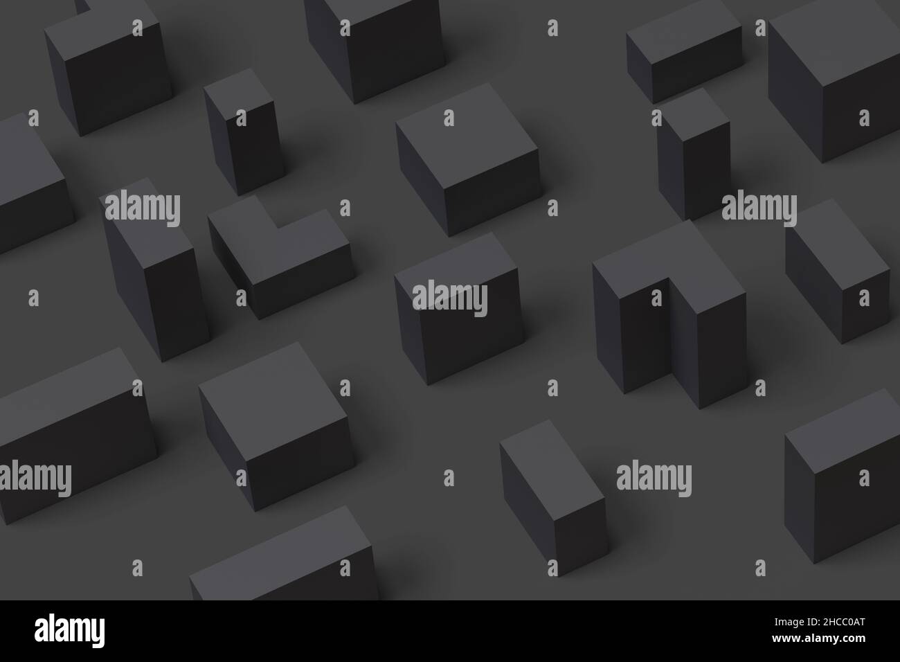 Black abstract geometry shapes pattern background. 3D illustration ...