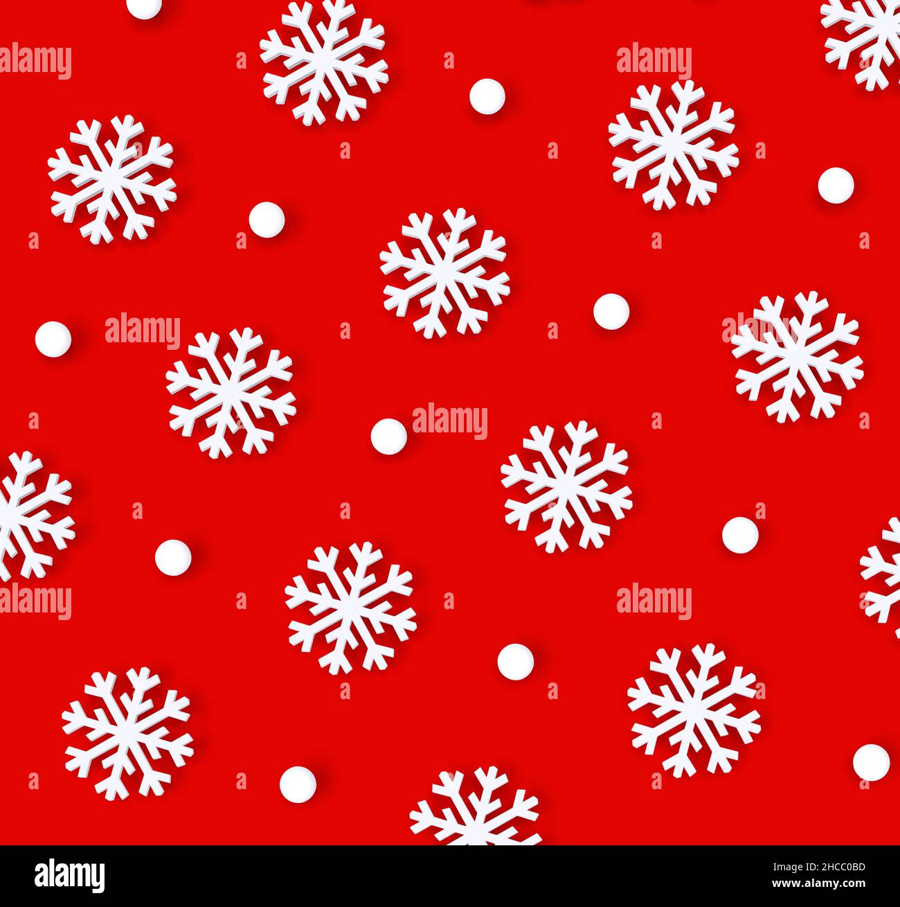 Bright red pattern background with snowflakes. 3D illustration Stock ...