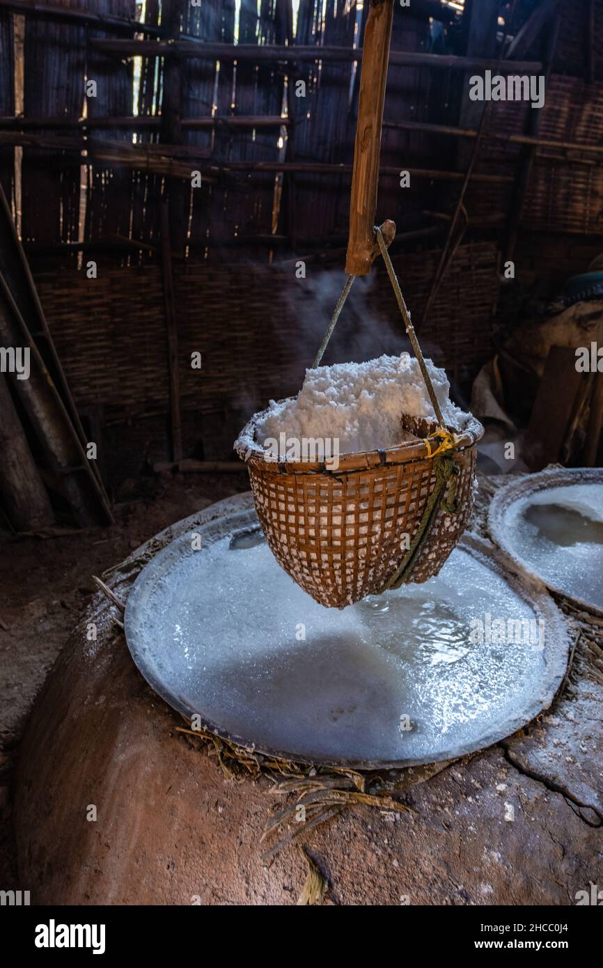 Nan Thailand, mountains of Sapan valley in Thailand with rice fields ...