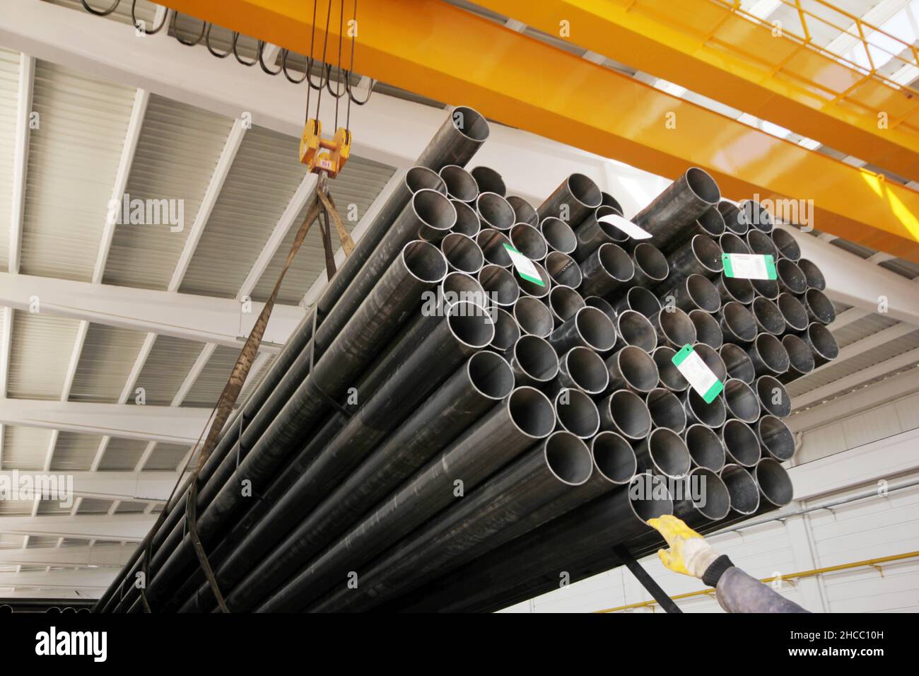 steel pipes inside the factory Stock Photo - Alamy