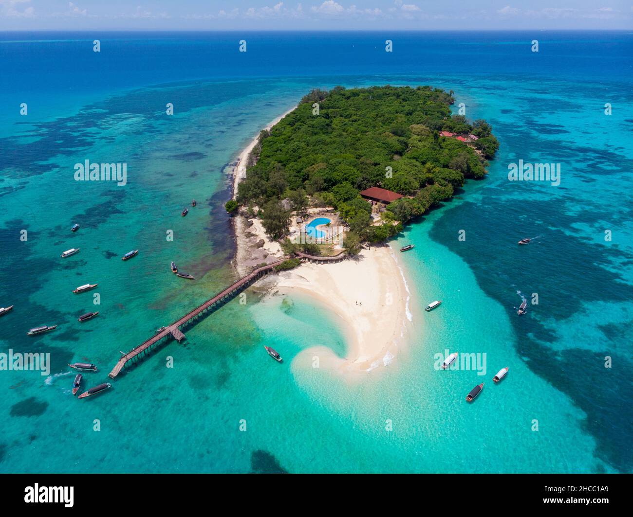Zanzibar beach Prison island aerial view Stock Photo - Alamy