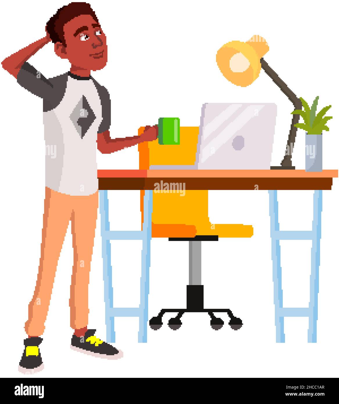 Man Manager Think About Problem In Office Vector Stock Vector Image ...