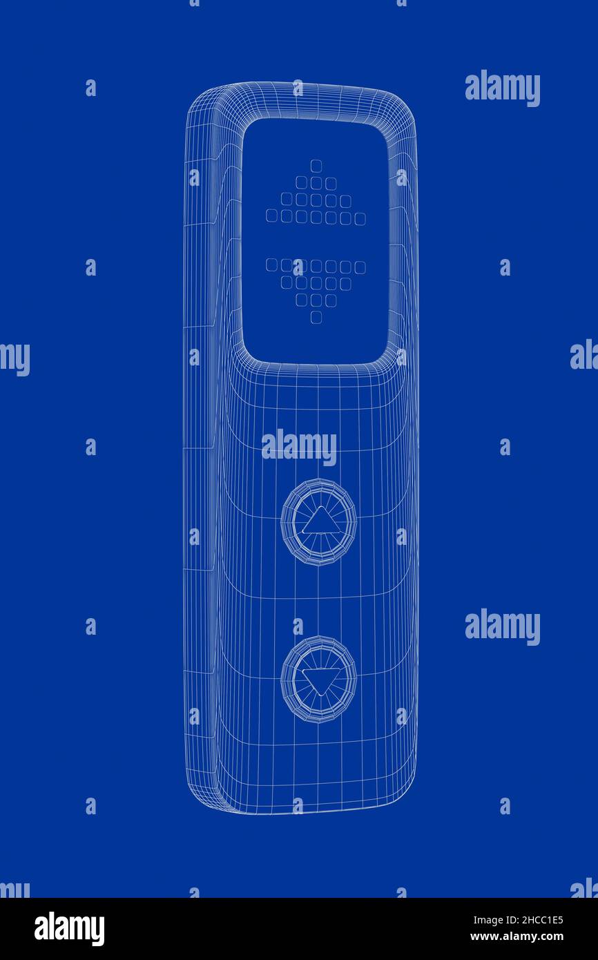 3D wire-frame model of elevator buttons panel Stock Photo - Alamy