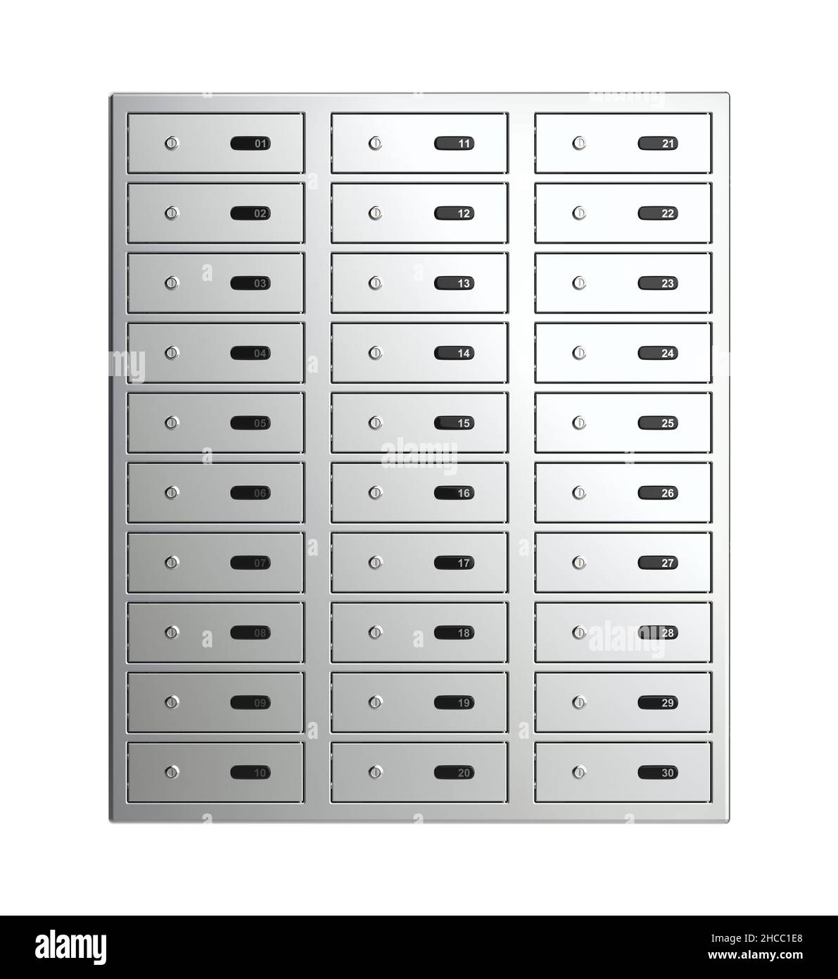 Bank safety lockers isolated on white background, front view Stock ...