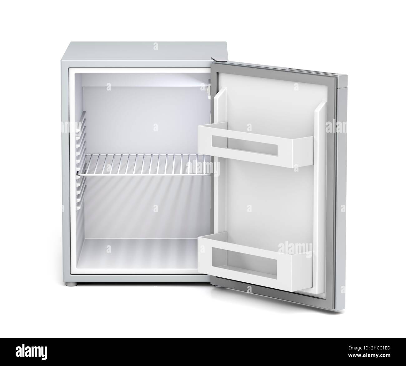 Empty small refrigerator on white background, front view Stock Photo ...