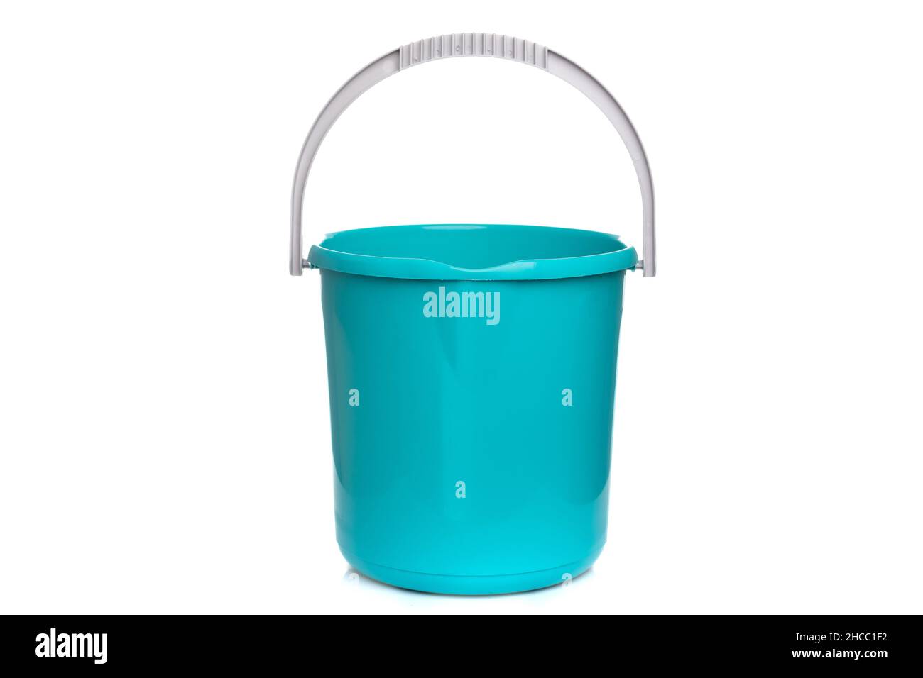 empty blue bucket on white isolated background Stock Photo - Alamy