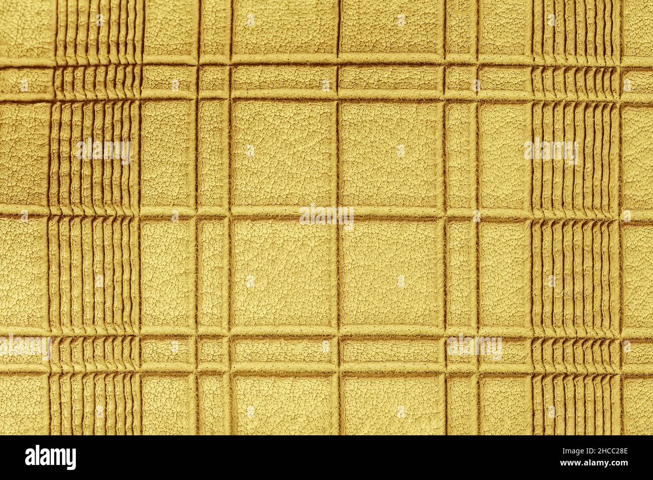 Texture of genuine checkered leather, yellow color. Abstract pattern ...