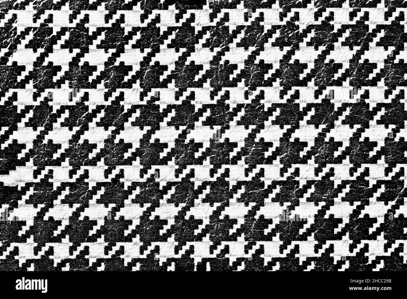 Black and white leather texture close-up, abstract houndstooth pattern Stock Photo - Alamy