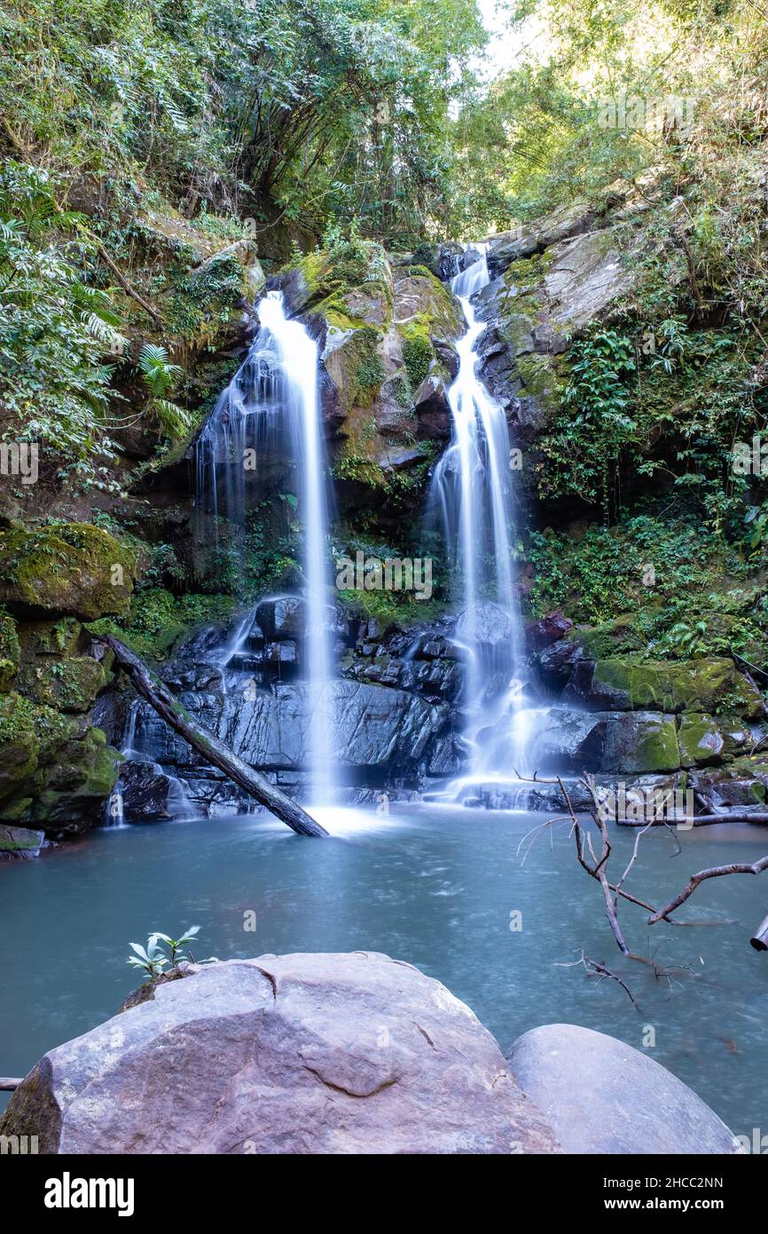 Sapan waterfall Nan Thailand, mountains of Sapan valley in Thailand ...