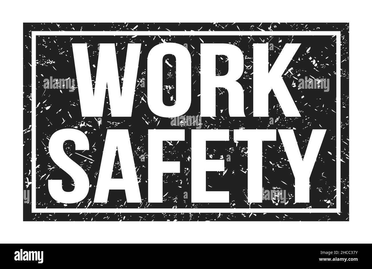 WORK SAFETY, words written on black rectangle stamp sign Stock Photo ...