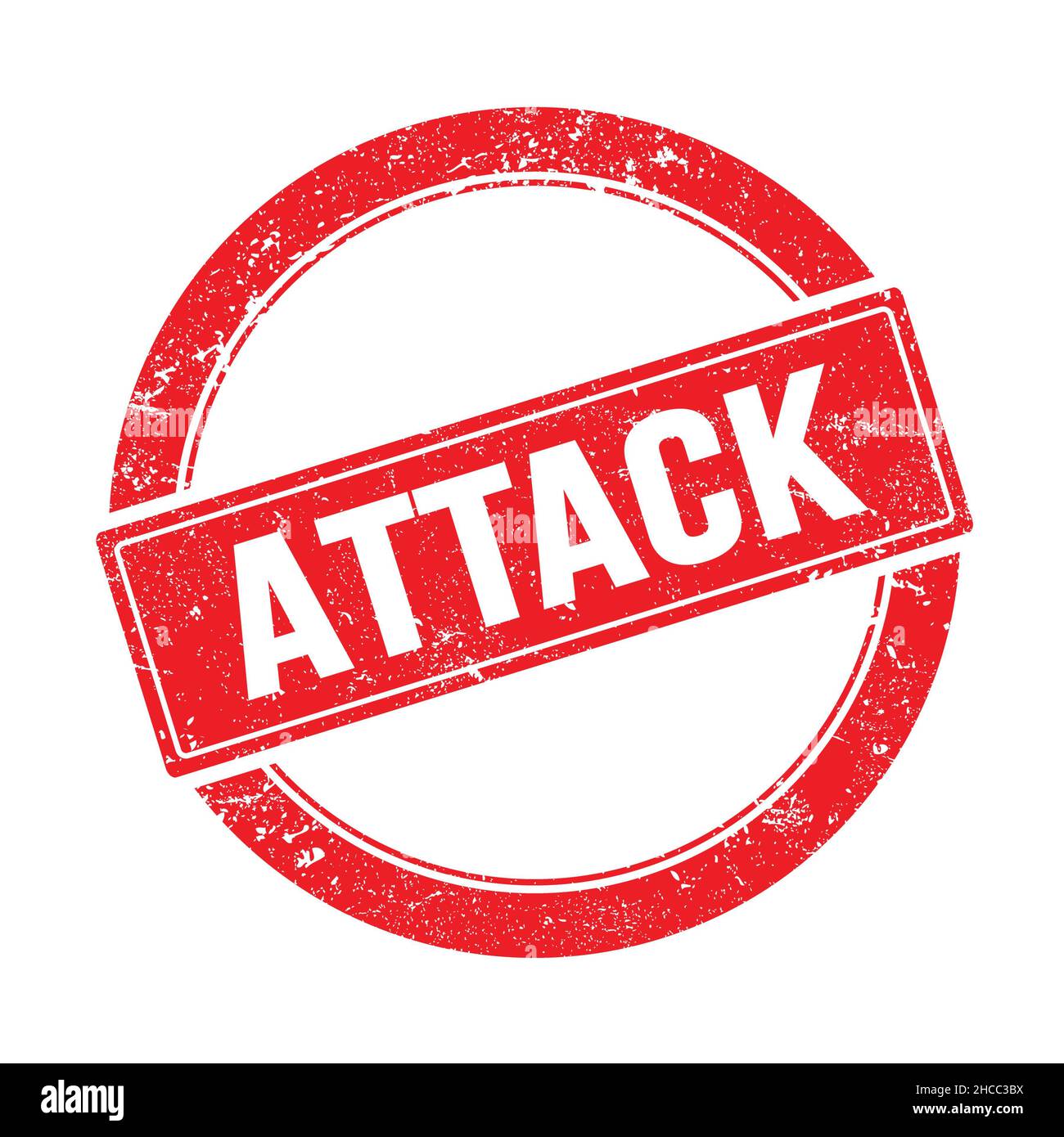ATTACK text on red grungy round vintage stamp Stock Photo - Alamy