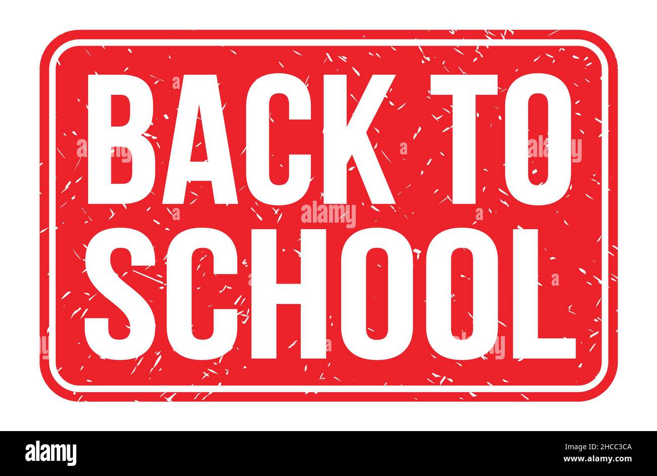 BACK TO SCHOOL, words written on red rectangle stamp sign Stock Photo ...