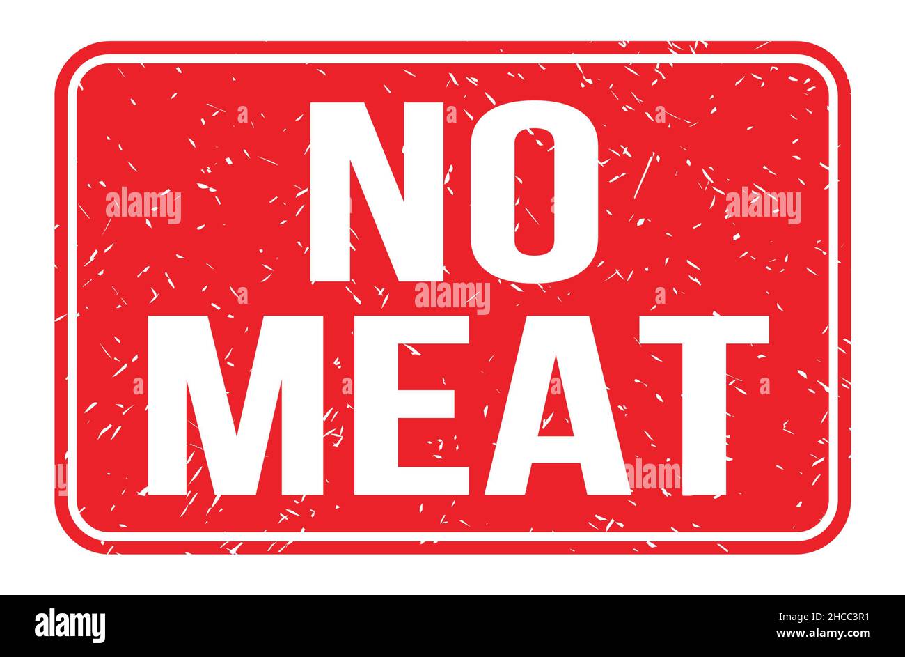 NO MEAT, words written on red rectangle stamp sign Stock Photo - Alamy